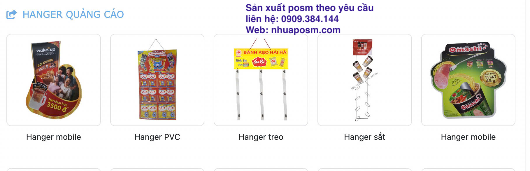 Xưởng Posm sản xuất hanger quảng cáo - NhuaPOSM